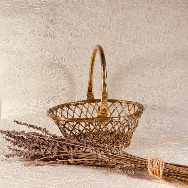 Vintage Mid Century Modern Braided Brass Wire Basket – The Vintage Booth